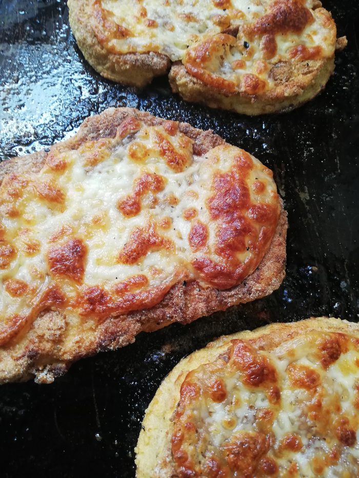 Crispy Coated Parmesan and Mozzarella Puffball with Wild Green Pesto ...